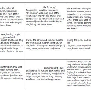 Montessori Powhatan Indian History and Matching 5 Part Cards Digital ...