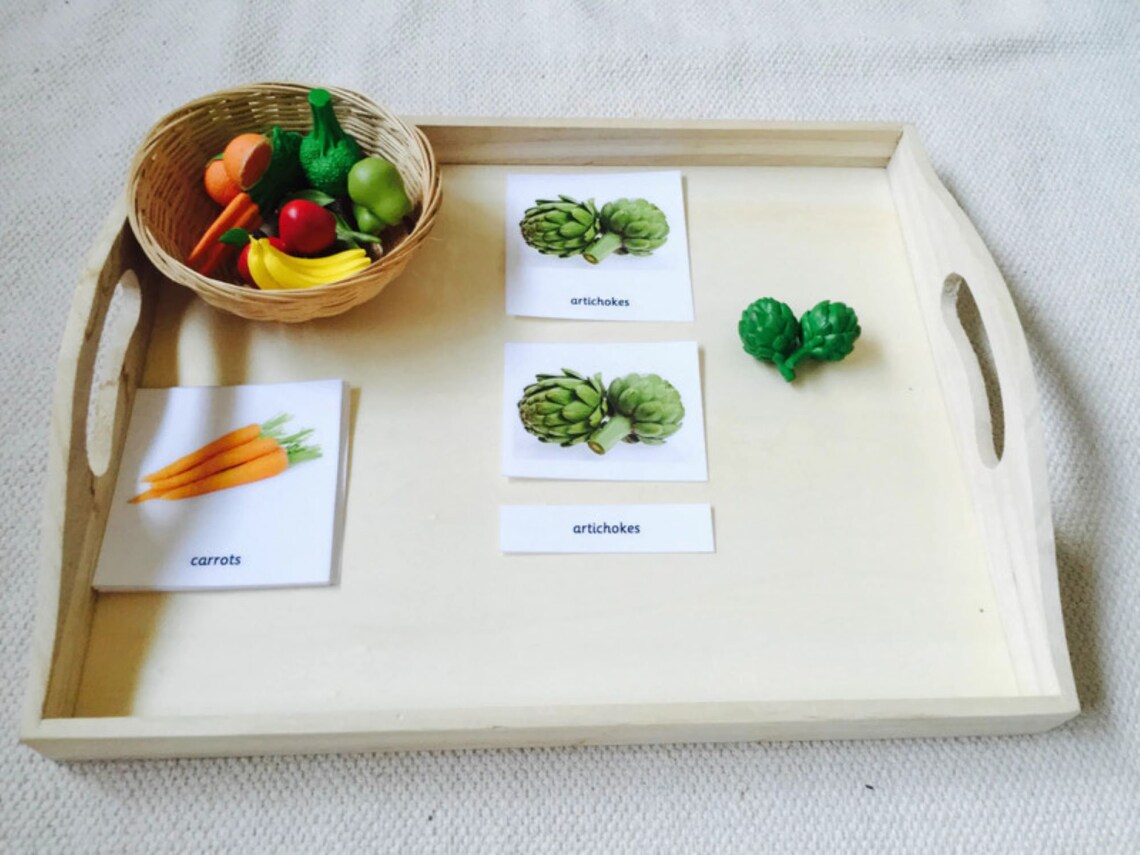 Montessori Common Fruits and Vegetables 3 Parts Cards With - Etsy