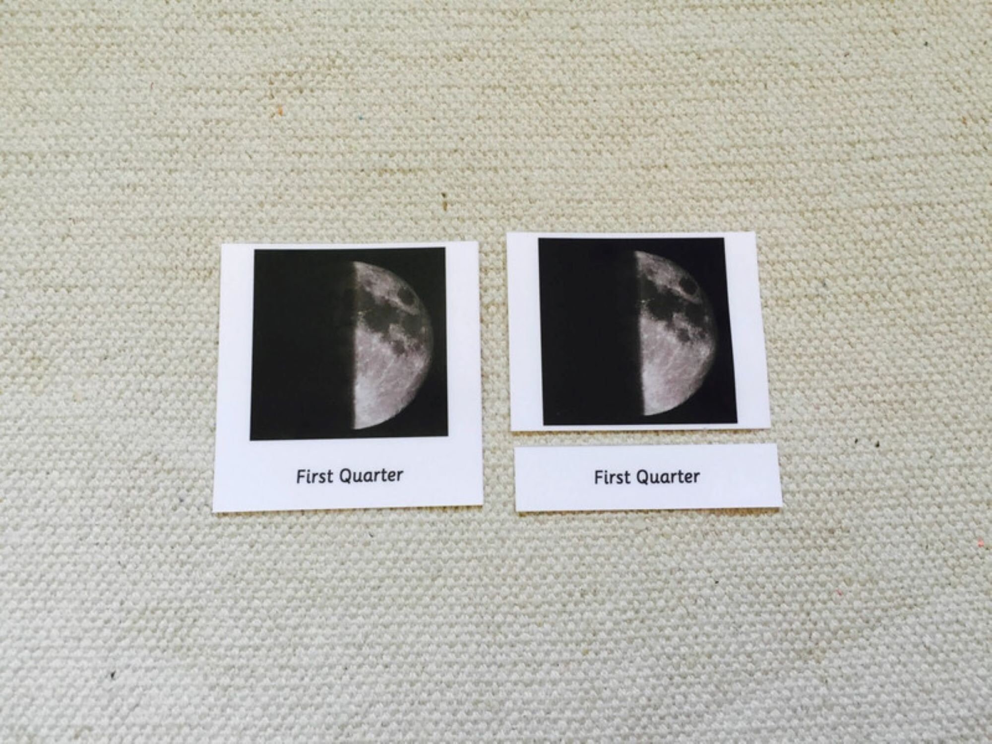 Montessori Moon Phases 5 Parts Cards - Etsy
