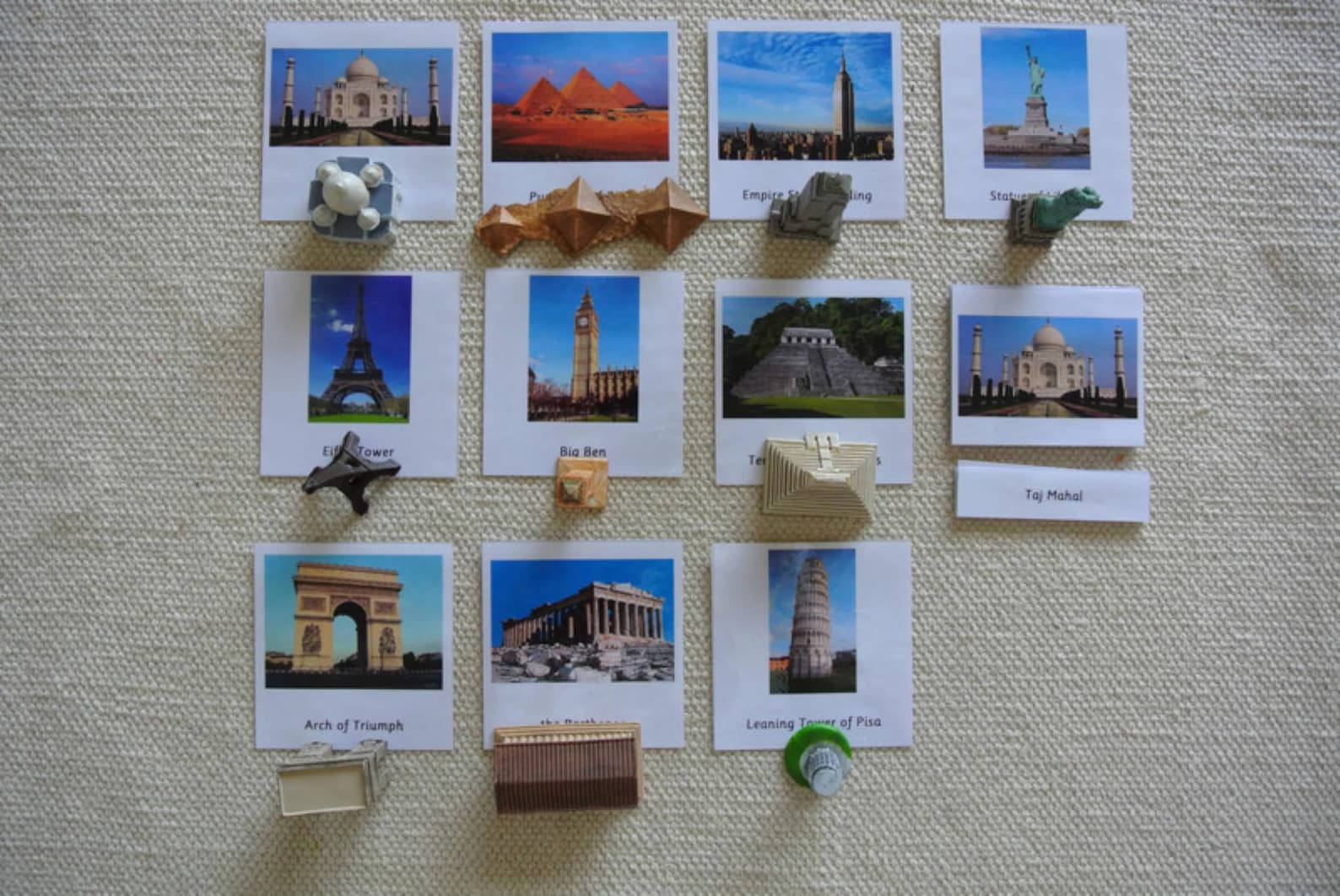 Montessori Around the World World Landmarks 3 Part Cards Miniatures ...