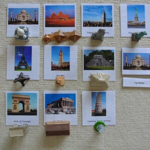 Montessori Around the World World Landmarks 3 Part Cards Miniatures ...