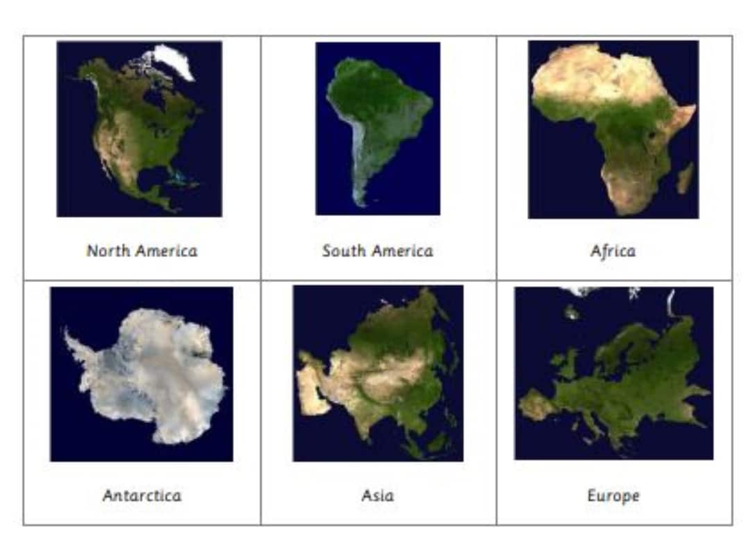 Montessori 7 Continents 5 Parts Cards Digital PDF Download Printable ...