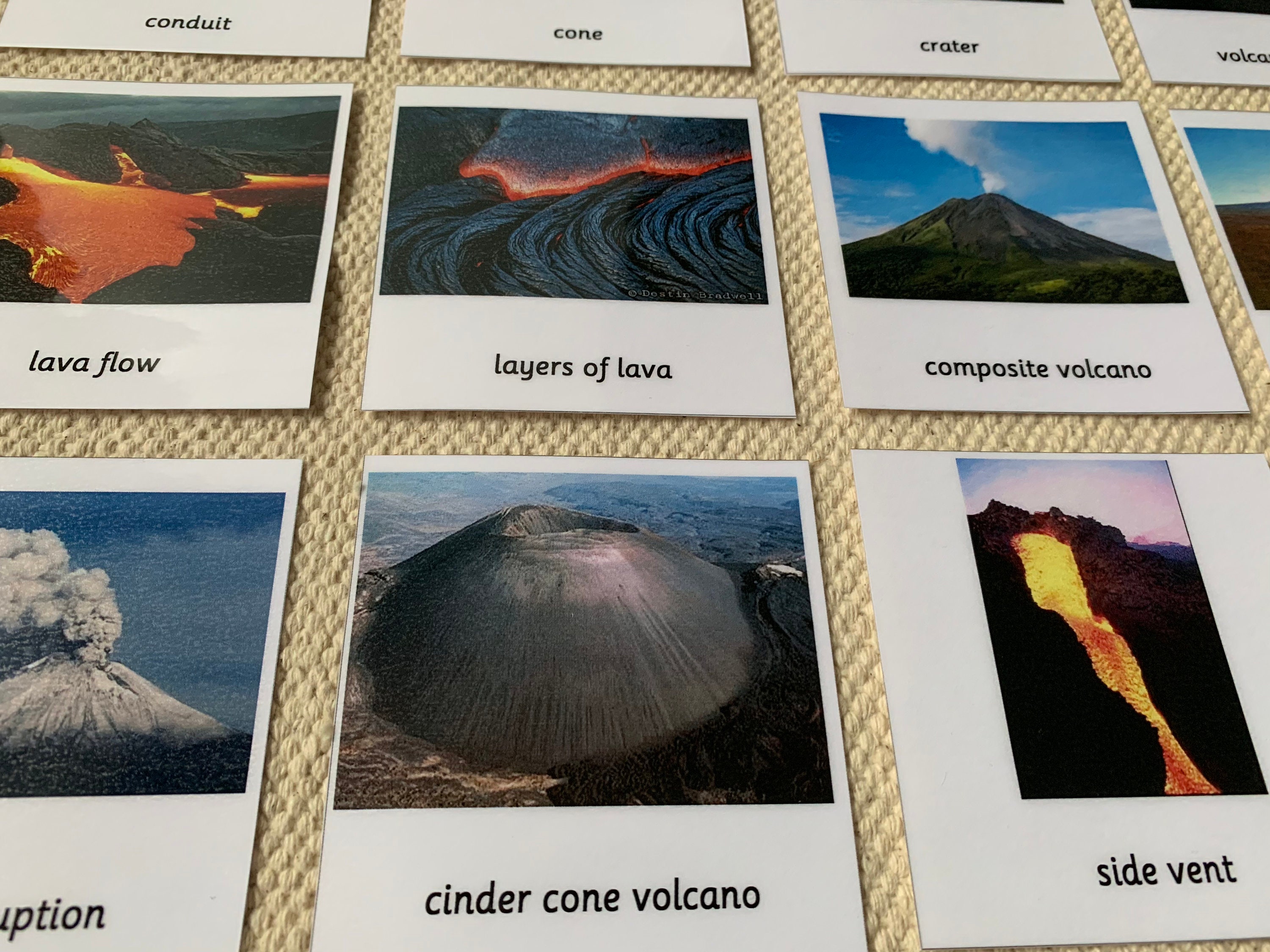 Montessori Volcano Study 5 Part Nomenclature Flash Cards Homeschool ...