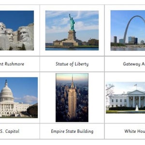 Montessori U.S. Monuments 5 Parts Cards Digital PDF Download Printable ...
