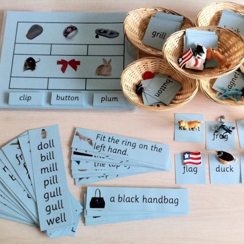 Montessori Blue Language Series Phonics Educational Kit - Etsy