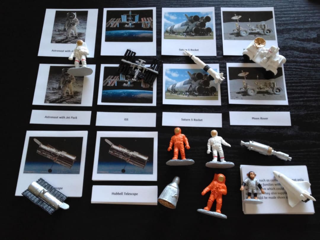 Montessori Space Science Replica 5 Part Nomenclature Flash Cards ...