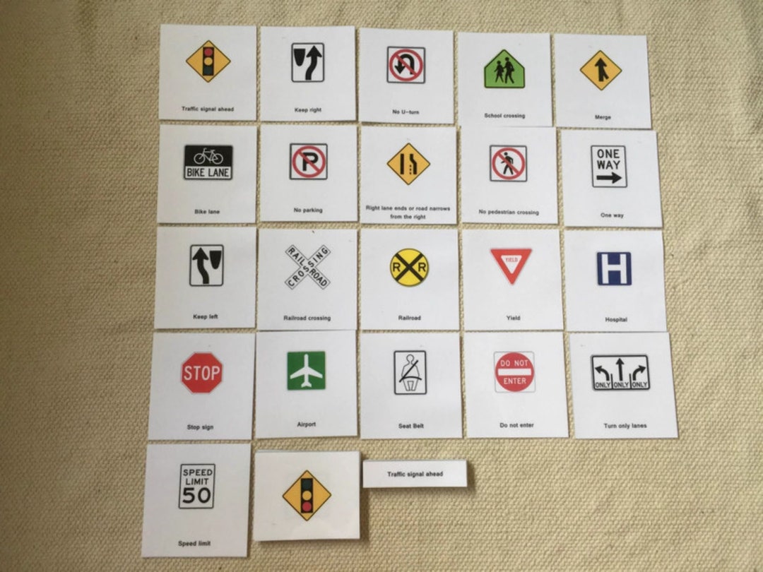Montessori Traffic Signs 3 Parts Cards Home School Classroom ...