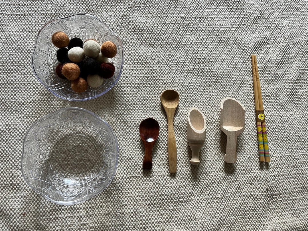 Montessori Transferring Activity With Chopstick and Spoon Assortment - Etsy