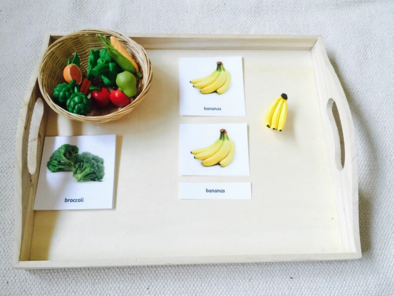 Montessori Common Fruits and Vegetables 3 Parts Cards With - Etsy
