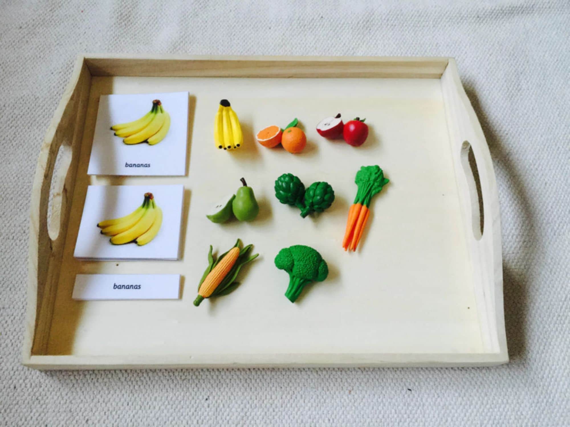 Montessori Common Fruits and Vegetables 3 Parts Cards With - Etsy