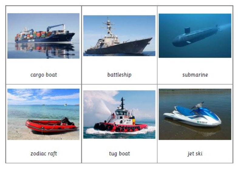 Montessori in the Water 3 Parts Cards Digial Download - Etsy