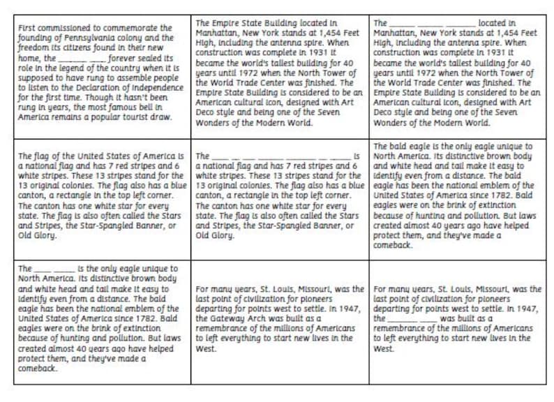 Montessori U.S. Monuments 5 Parts Cards Digital Download - Etsy