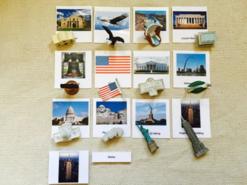 Montessori U.S. Monuments 5 Parts Cards Digital Download - Etsy