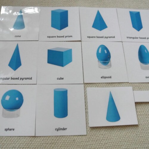 Montessori Geometric Solids 3 Parts Cards - Etsy Montessori Geometric Solids 3 Parts Cards - Etsy