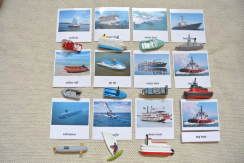 Montessori in the Water 3 Parts Cards Digial Download - Etsy