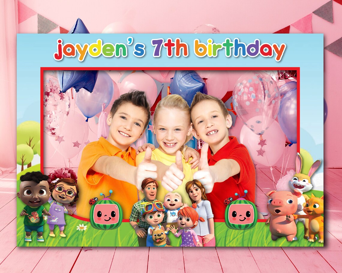 Cocomelon Photo Booth Frame Cocomelon Birthday Prop | Etsy