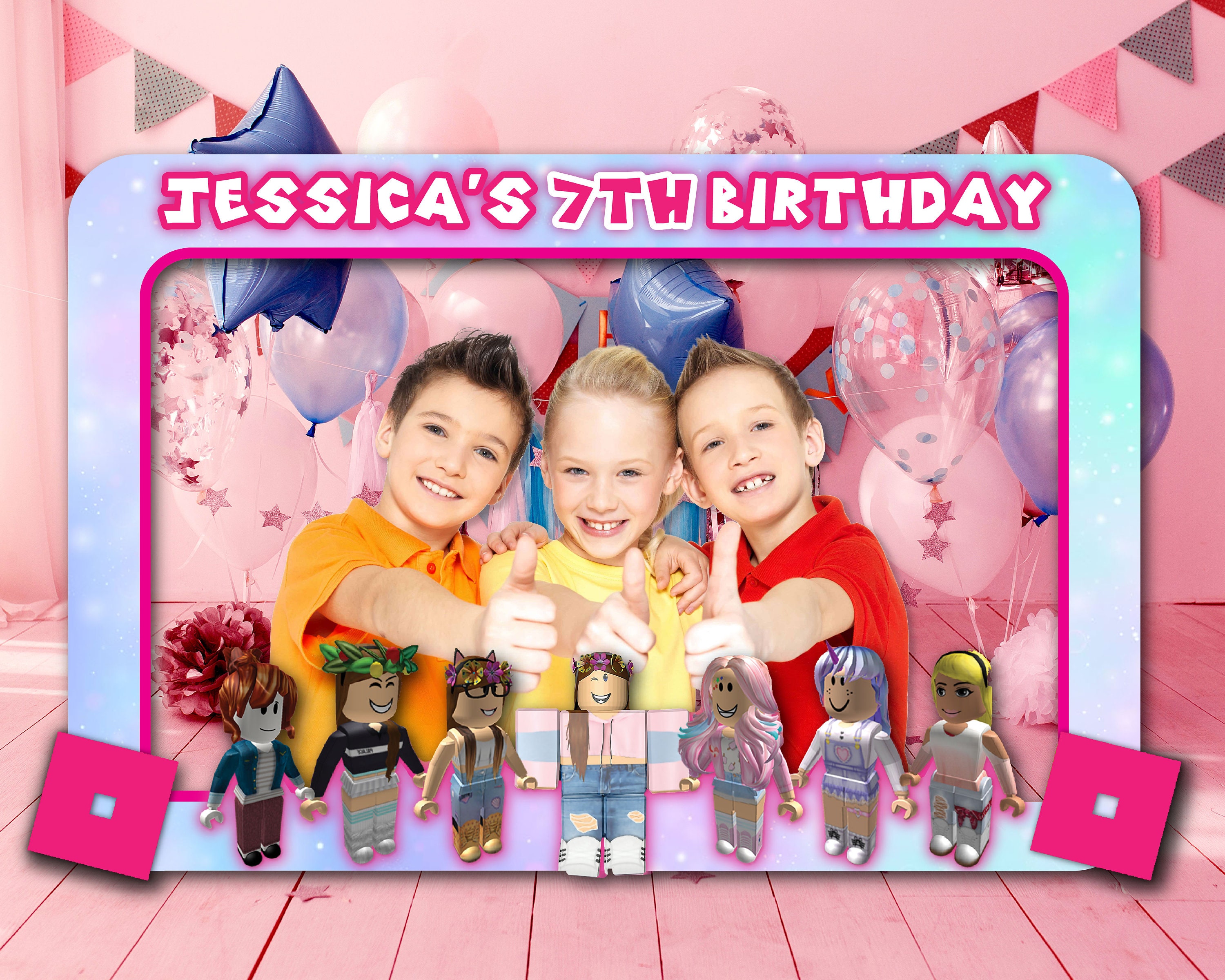 Roblox Girl Photo Booth Frame Roblox Girl Birthday Prop | Etsy