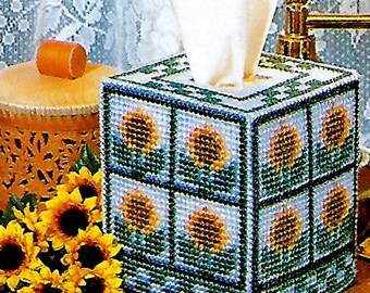 Plastic Canvas Rose Tissue Box Cover Vintage Flower Pattern | Etsy