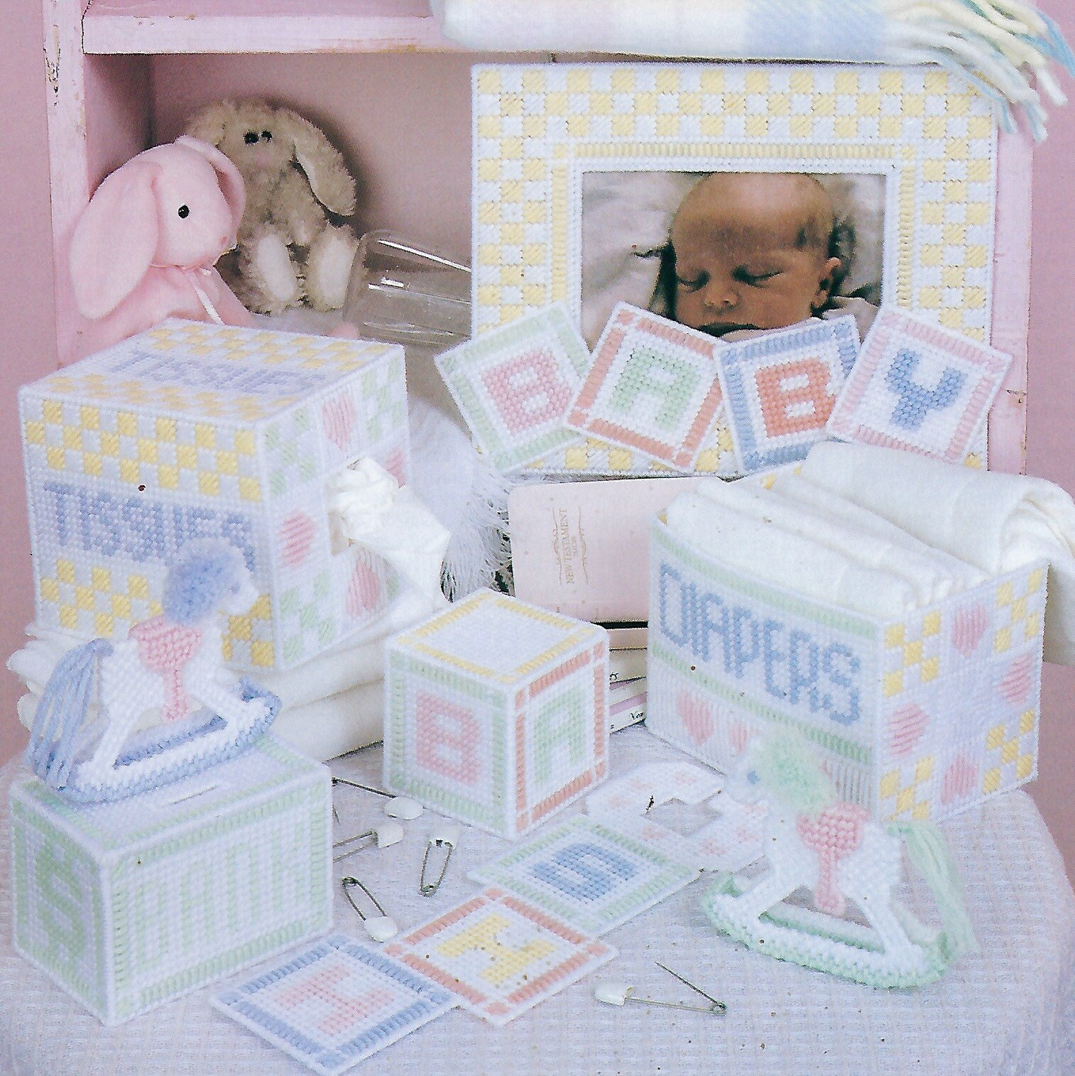 Baby Nursery Set Plastic Canvas Pattern Tissue Box Cover | Etsy