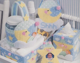 Baby Nursery Set Plastic Canvas Pattern Tissue Box Cover | Etsy