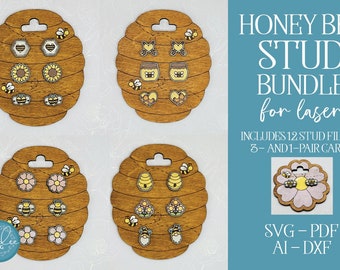 Bee Hive Earring Set Laser Cut SVG File Glowforge Ready - Etsy