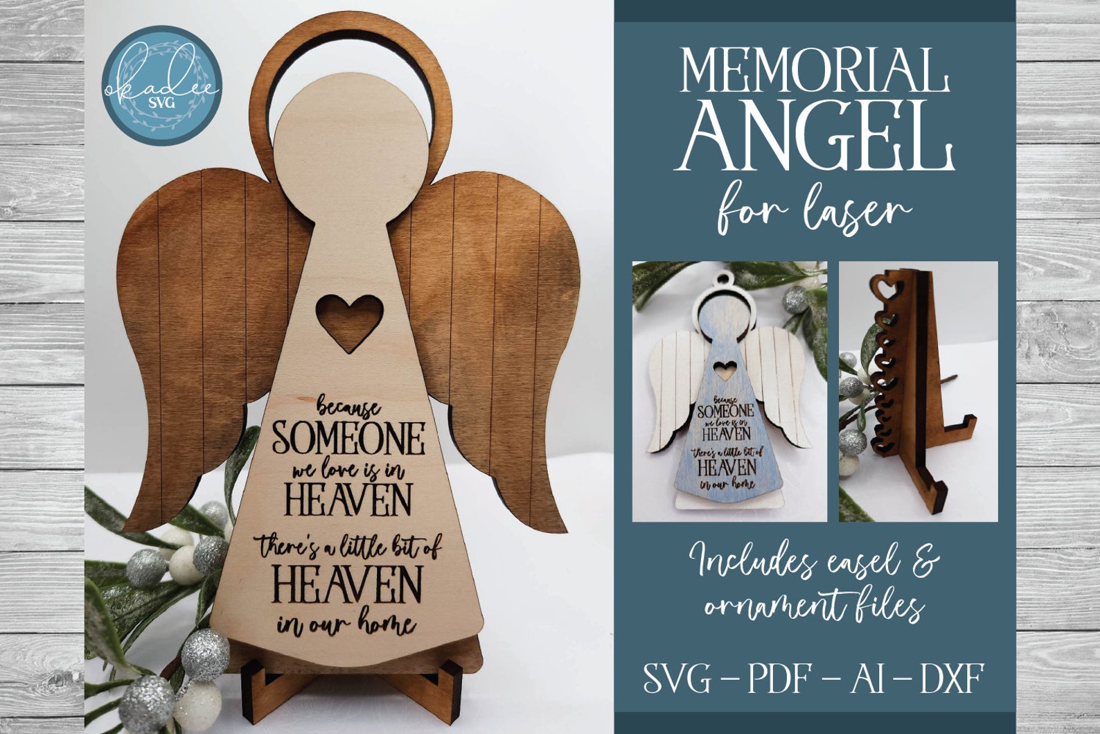 Memorial Angel SVG, Laser Cut Angel, Laser Cut File, Glowforge File ...