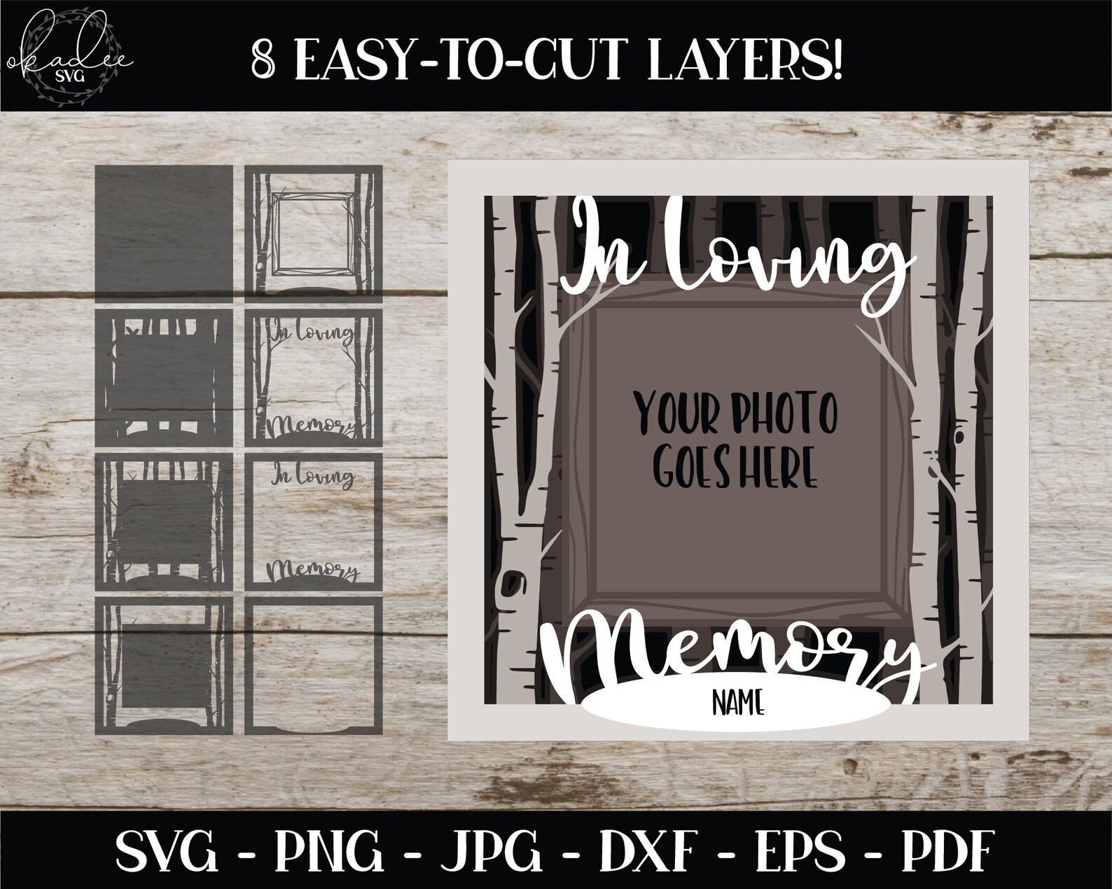 In Memory of SVG Memorial Gift Shadowbox SVG 3D Svg - Etsy
