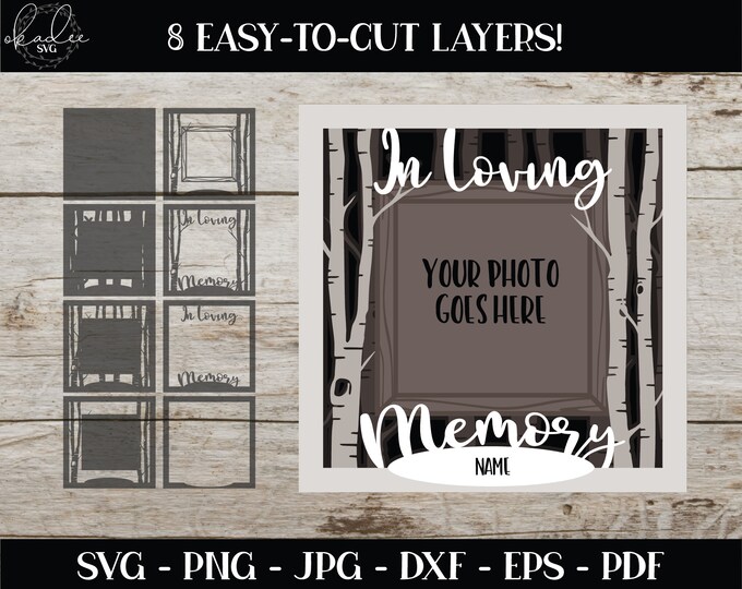 In Memory of SVG, Memorial Gift, Shadowbox SVG, 3D Svg, Layered Svg, in ...