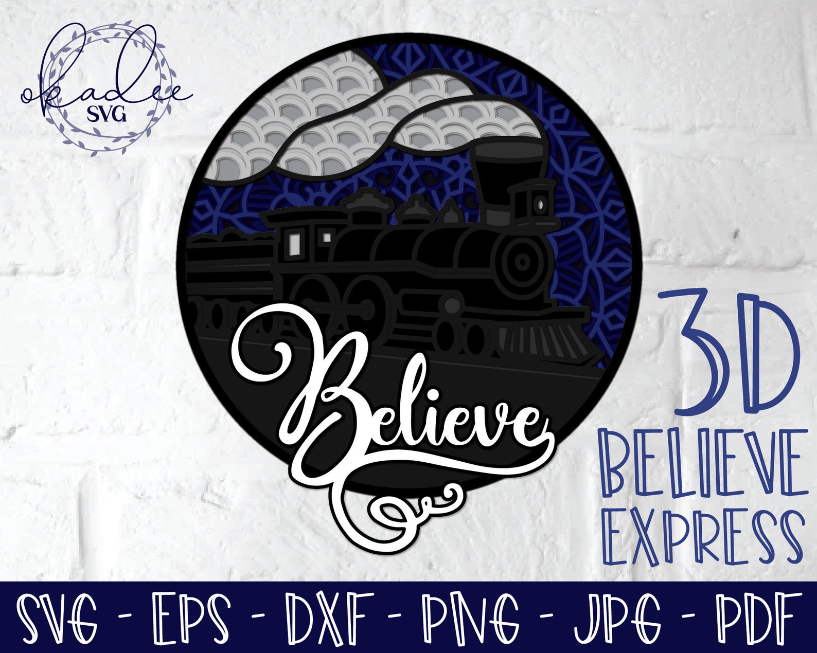 3D Polar Express SVG, Layered Polar Express SVG, 3D Christmas Train ...