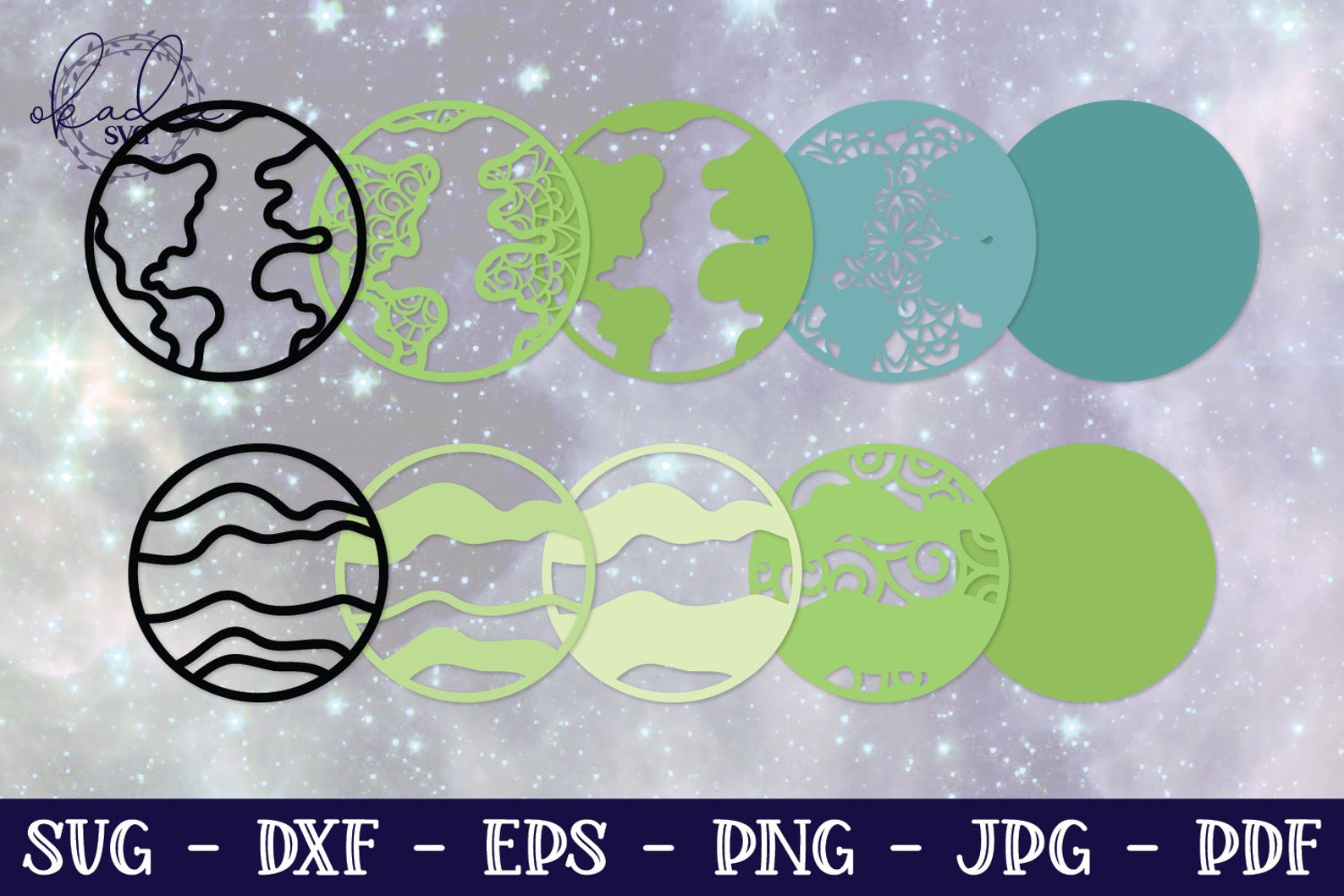 3D Space Characters, 3D SVG, 3D Mandala, Layered Mandala, Space SVG, 3D ...