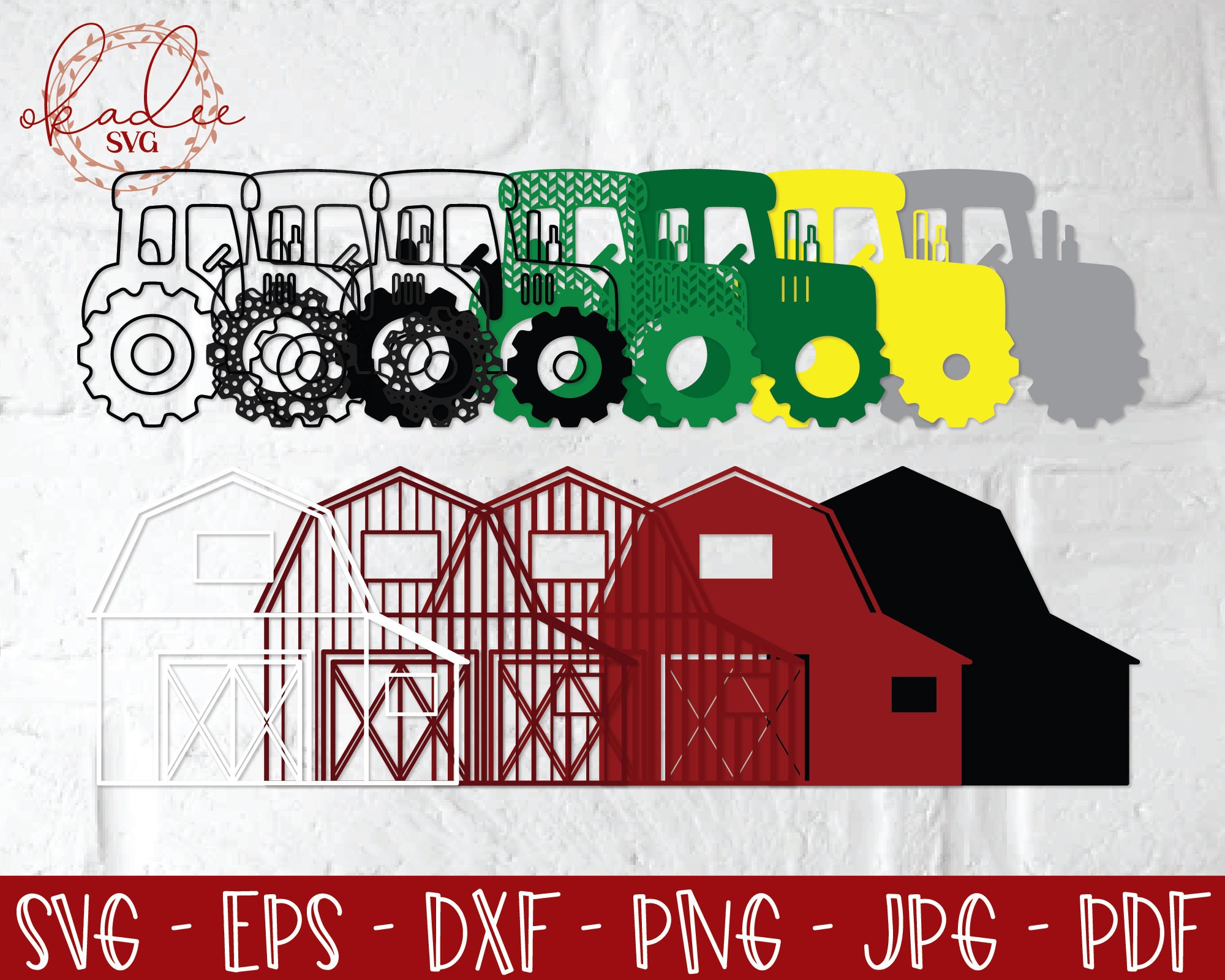 3D Tractor SVG, Layered Tractor Cut File, 3D Farm SVG, Layered Farm SVG ...