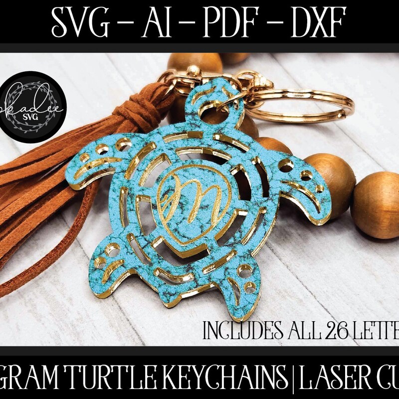 Turtle Monogram - Etsy