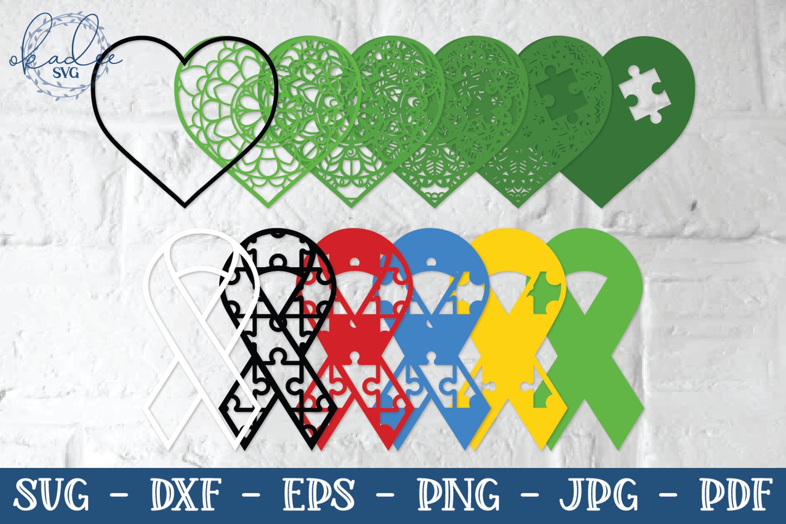 3D Autism Awareness Mandala Bundle, 3D Autism Mandala, 3D Puzzle Piece ...