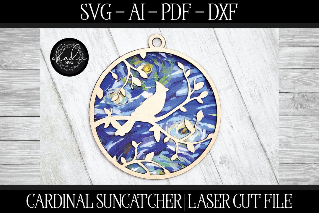 Memorial Suncatcher SVG, Cardinal SVG, Glowforge Cardinal, Laser File ...