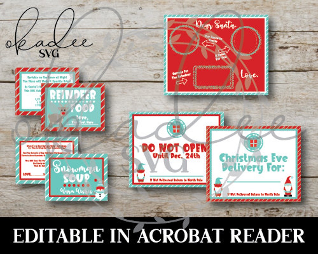 Editable Christmas Eve Bundle, Printable Christmas, Reindeer Food ...