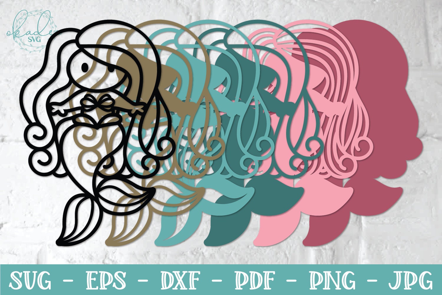 3D Mermaid SVG Mermaid Mandala Svg Layered Mermaid Svg 3d - Etsy