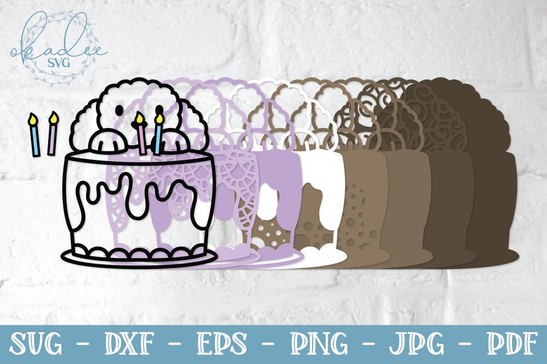 3D Birthday Puppies SVG 3D Birthday SVG Layered Birthday - Etsy