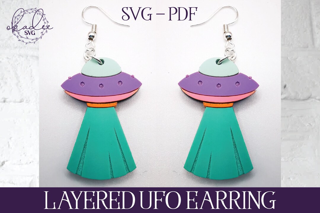 Laser Cut File, Laser Cut Earring, Layered Earring SVG, Space Earring ...