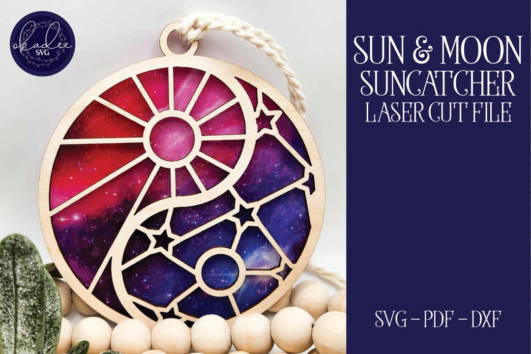 Sun and Moon Suncatcher, Laser Cut Suncatcher, Laser Cut File, Laser ...