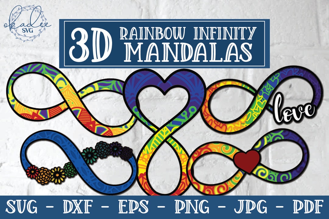 3D Rainbow Infinity Mandala SVG, 3D Autism SVG, 3D Mandala Svg ...