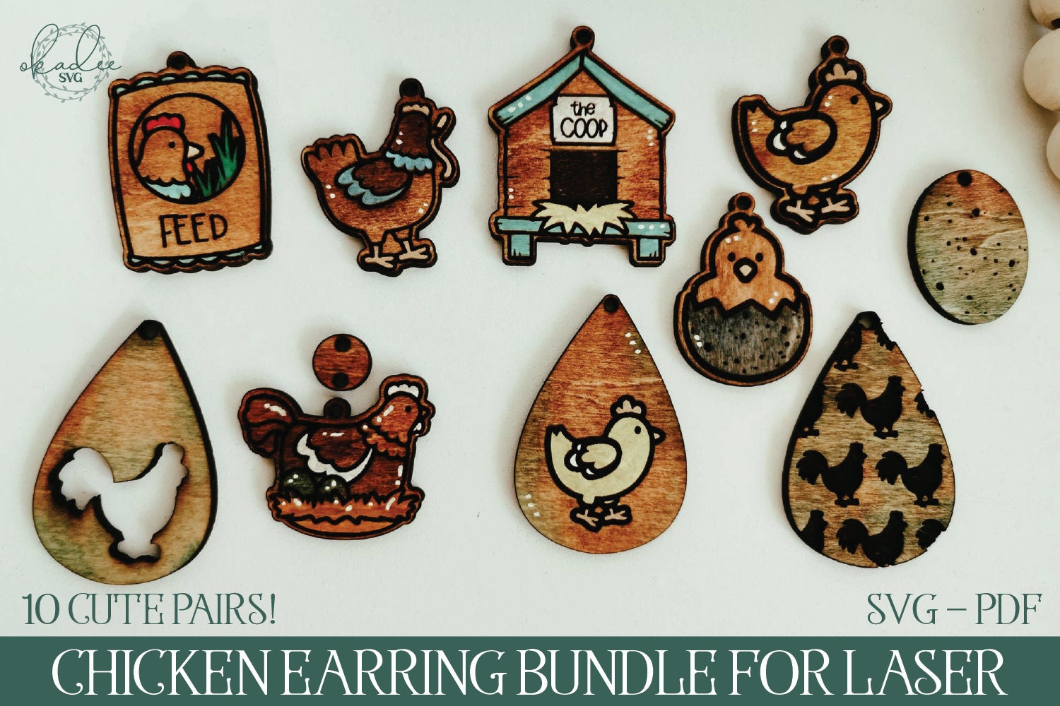 Chicken Earring SVG Laser Cut Earring Glowforge Earring - Etsy