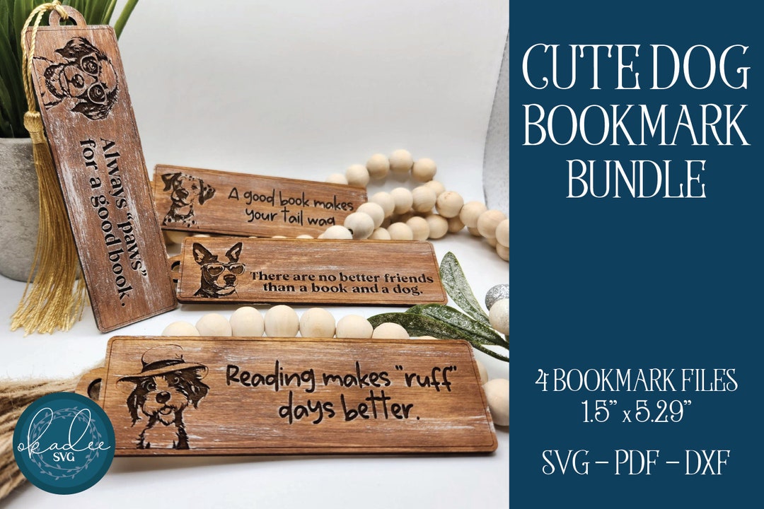 Laser Cut File, Glowforge, Dog Bookmark File, Laser Cut Bookmark ...