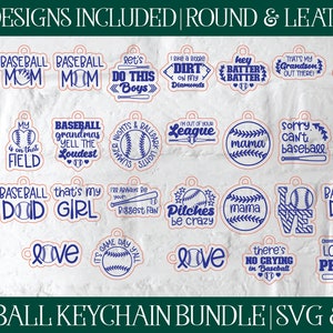 Baseball Keychain SVG, Keychain Bundle SVG, Laser Cut Keychain, Laser ...