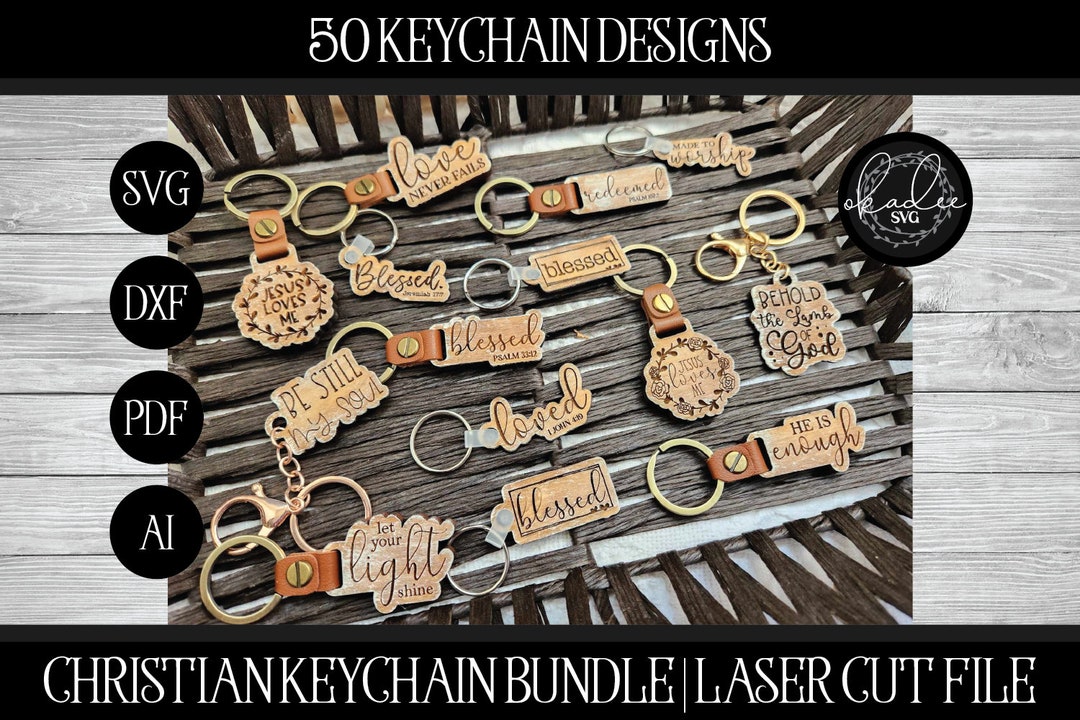 Keychain Laser File, Laser Cut Keychain, Glowforge File, Laser SVG ...