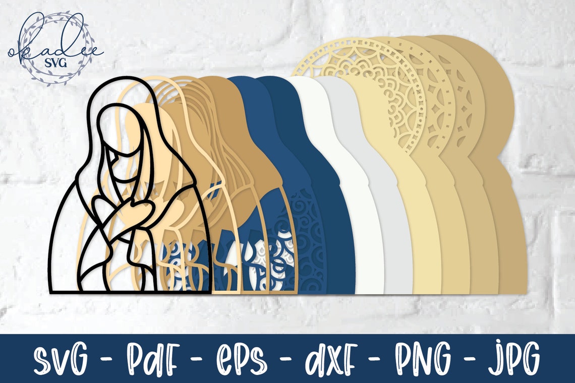 3D Mother Mary SVG Mother Mary Art Mother Mary SVG Virgin - Etsy