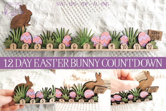 Easter Countdown SVG Laser Cut File Glowforge Cut File - Etsy