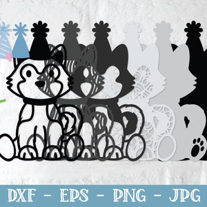 3D Birthday Puppies SVG, 3D Birthday SVG, Layered Birthday SVG, Happy ...