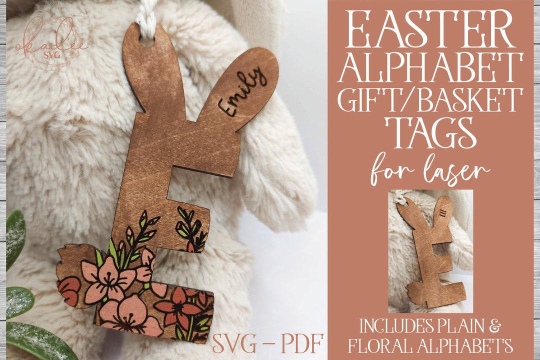 Easter Monogram, Laser Cut File, Easter Laser Monogram, Easter Bunny ...