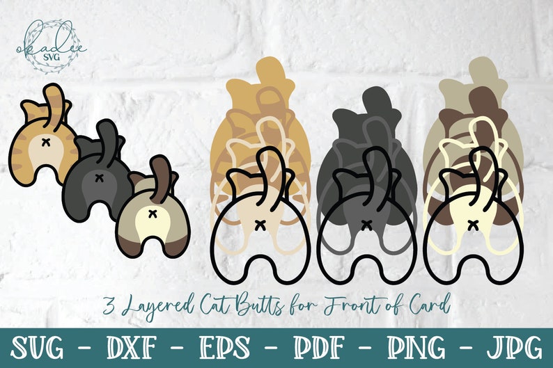 Card SVG Bundle Layered Card SVG 3D Card SVG Cat Butt Card - Etsy Canada