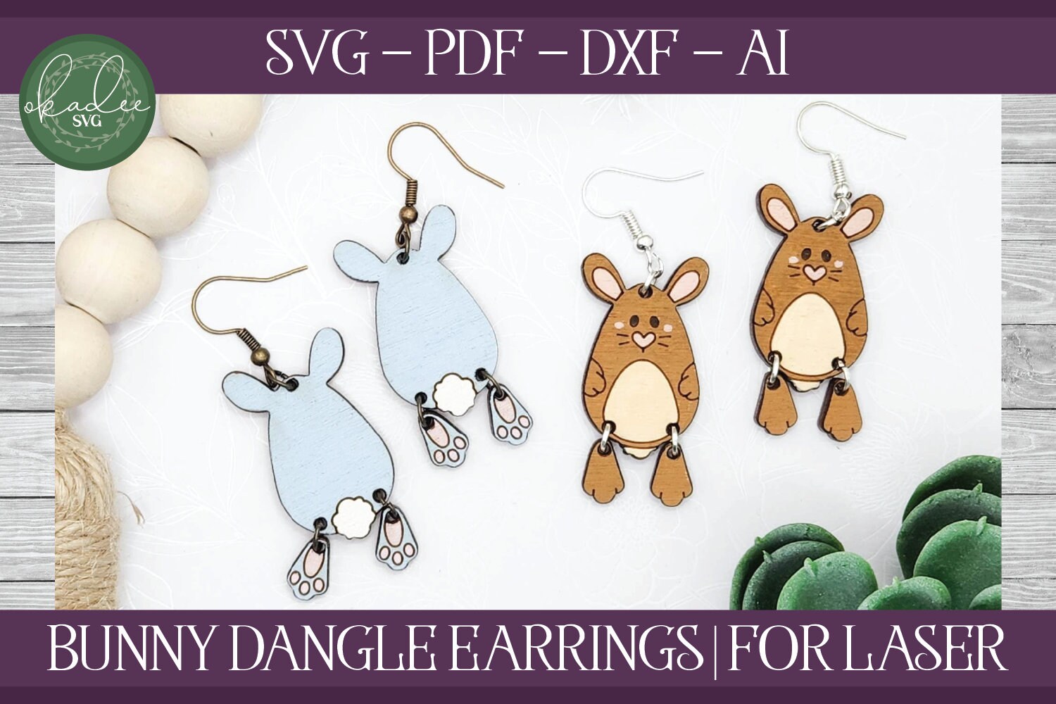 Bunny Earring SVG, Easter Earring SVG, Laser Cut Earring, Glowforge SVG ...